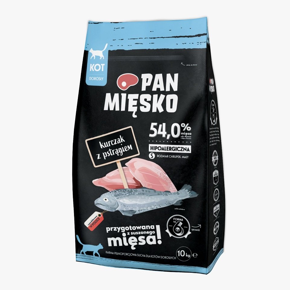 PAN MIĘSKO Poulet et truite pour chats adultes - S 10kg | Fera.fr