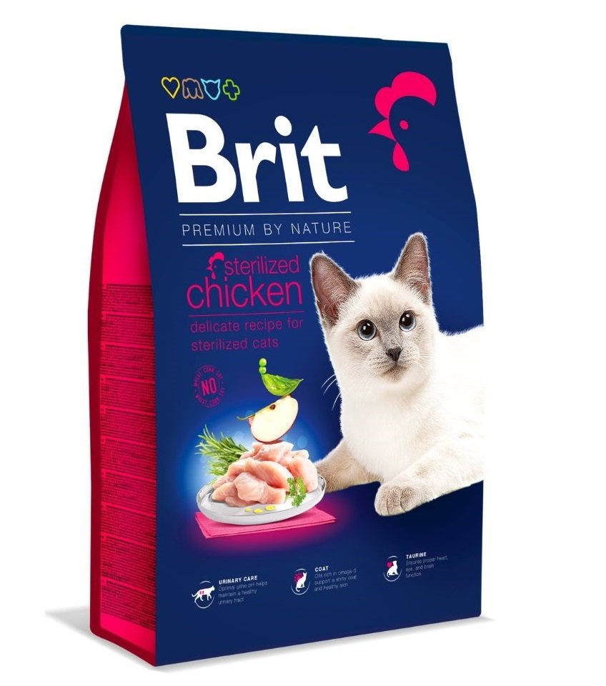 BRIT Cat Premium by Nature Sterilised chicken 8 kg | Fera.fr