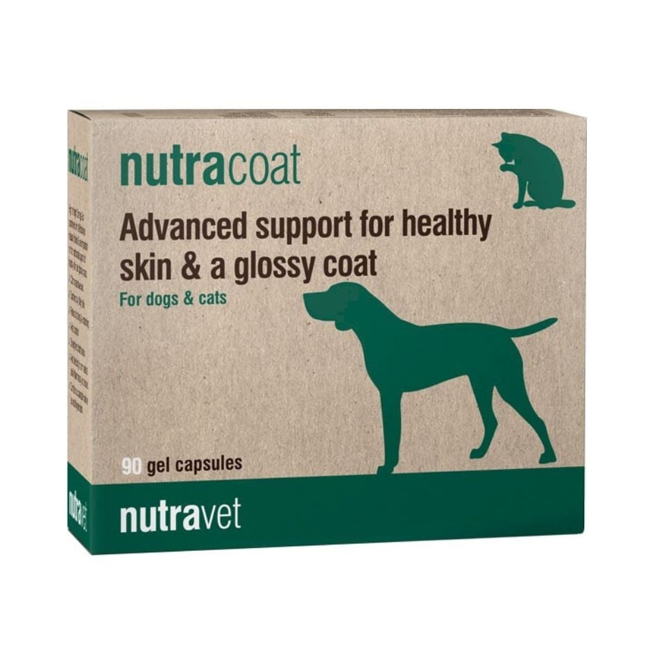 NUTRAVET Nutracoat 90 gélules pour une peau et un pelage sains chez les ...