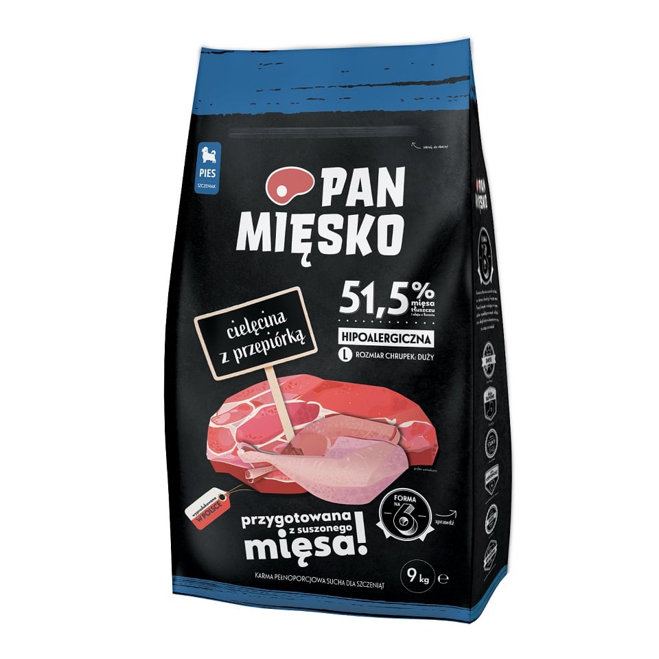 PAN MIĘSKO - Veau et caille pour chiots de grande race - 9 kg | Fera.fr