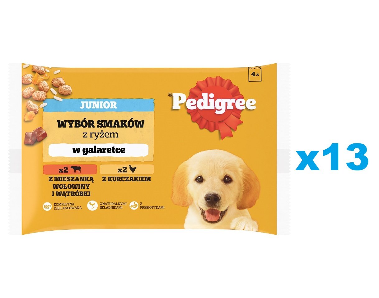 PEDIGREE Junior Choice of flavours with rice sachet 52x100g nourriture ...