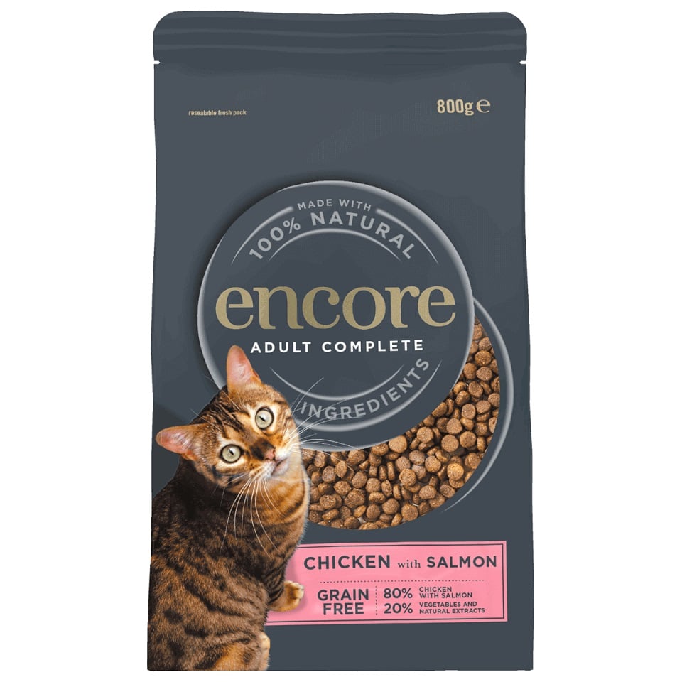 ENCORE Cat croquettes sans céréales au poulet et au saumon pour chat ...