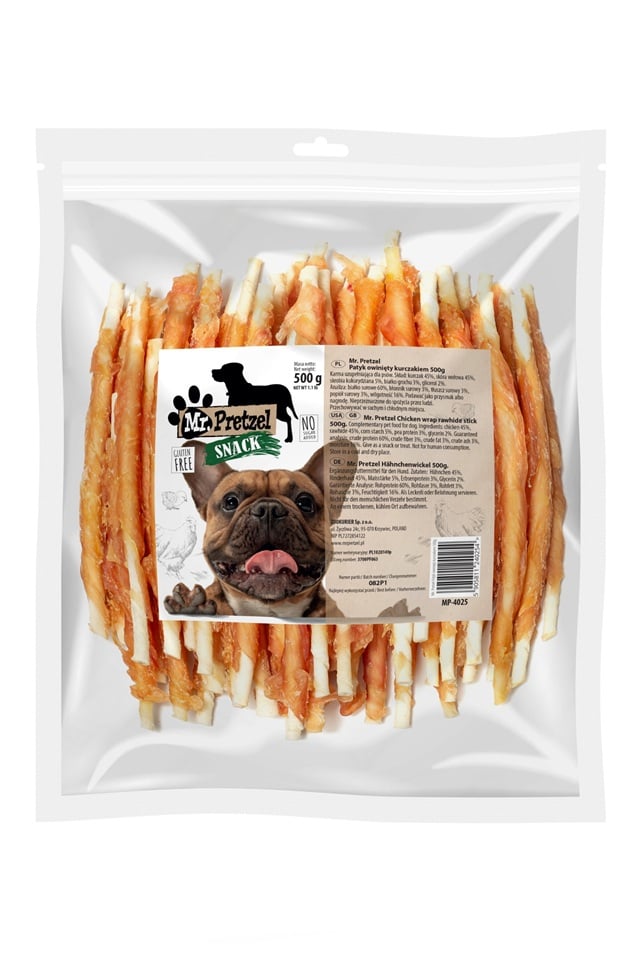 MR. PRETZEL Bâton enroulé de viande de poulet 500 g friandise pour ...