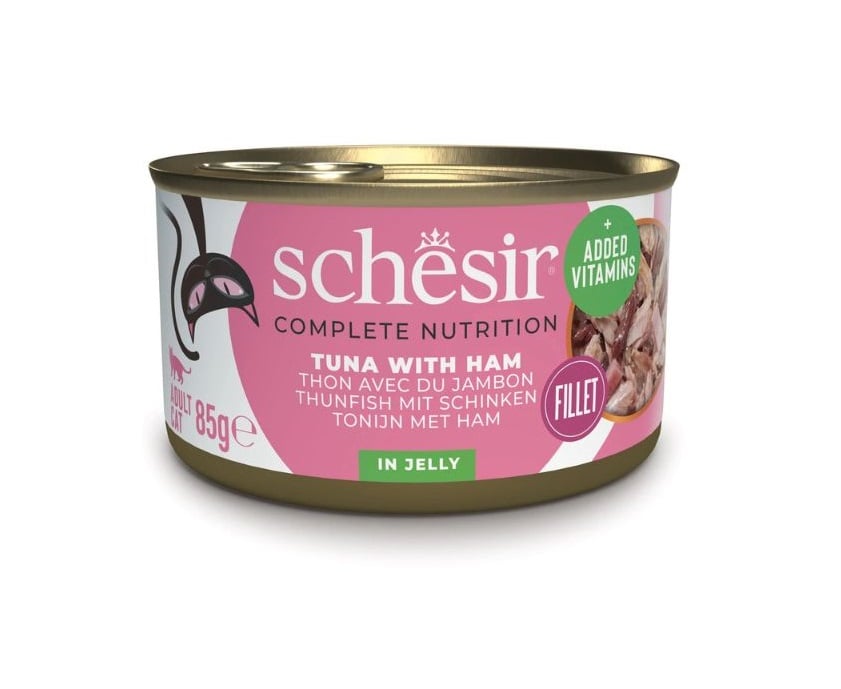 SCHESIR Thon au jambon en gelée pour chats, 6 x 85 g | Fera.fr