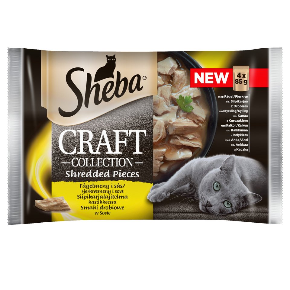 SHEBA Craft Collection 4x85g avec de la volaille, avec du poulet, avec ...