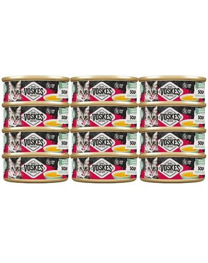 VOSKES Soup with Chicken : soupe au poulet pour chats, 12 x 50 g | Fera.fr